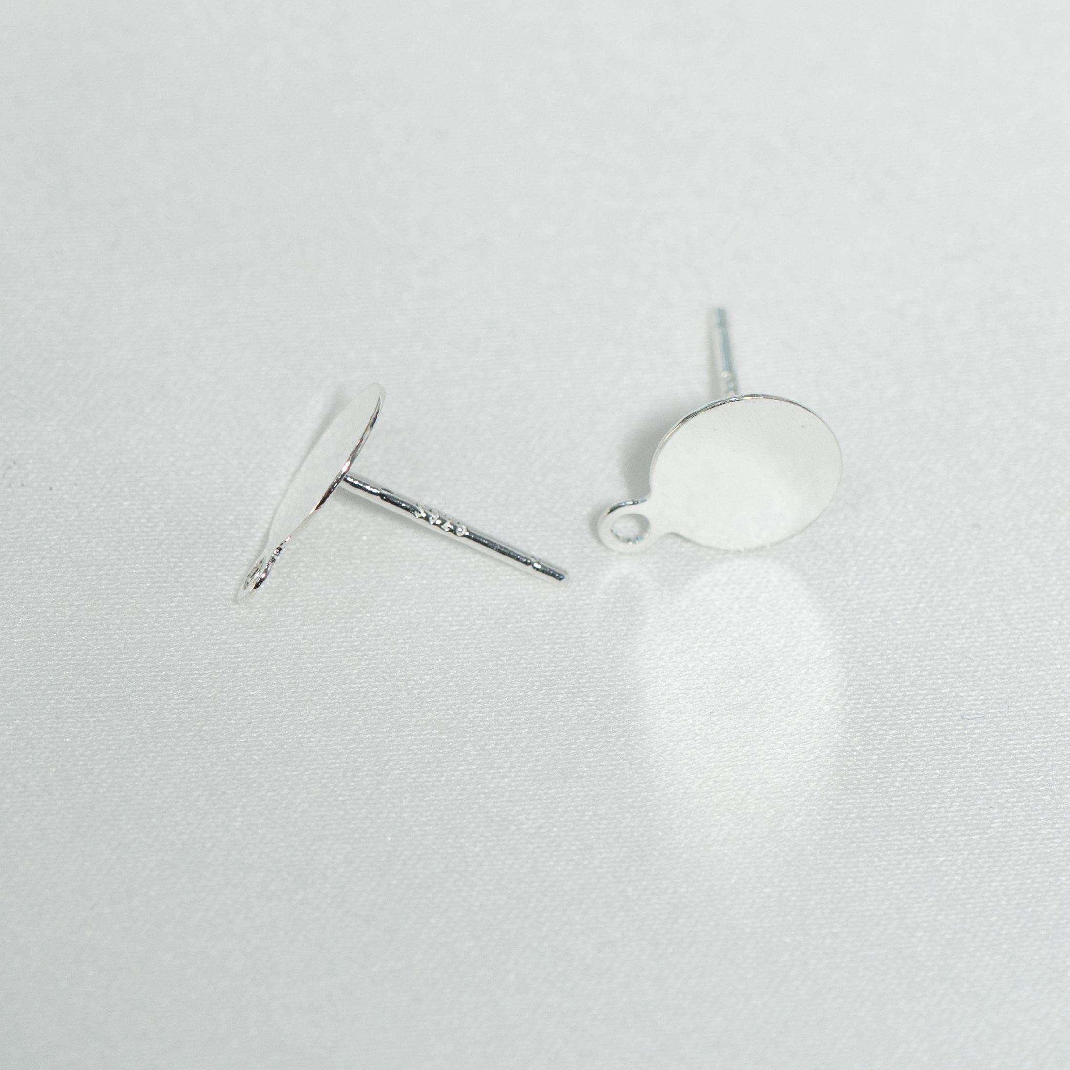 Sterling Silver Earring Posts W/ Flat Back 3mm 4mm 5mm 6mm 8mm, Silver ...