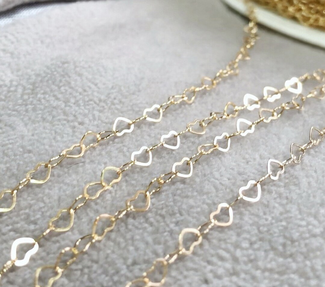 14K Gold Filled Heart Chains, Gold Filled Heart Chain Extenders ...