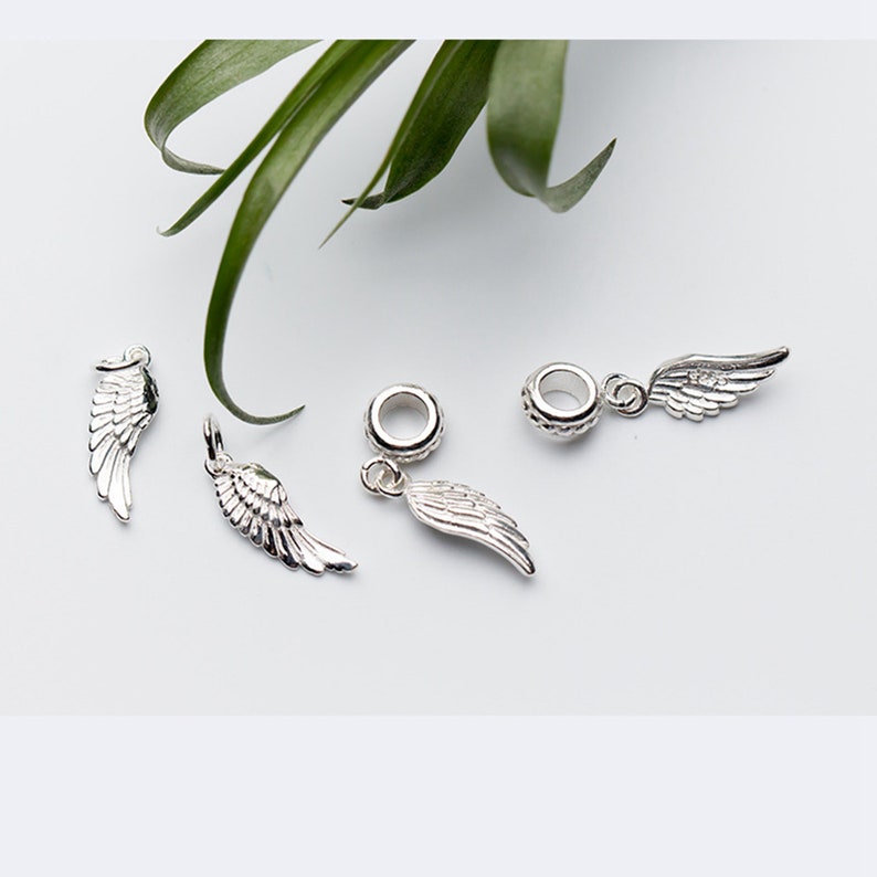 925 Sterling Silver Angel Wing Charms 925 Silver Wing Charms - Etsy