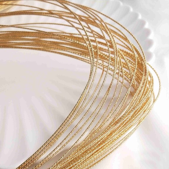 14K Gold Plated Wires Round Twist Wires Gold Tone Soft | Etsy