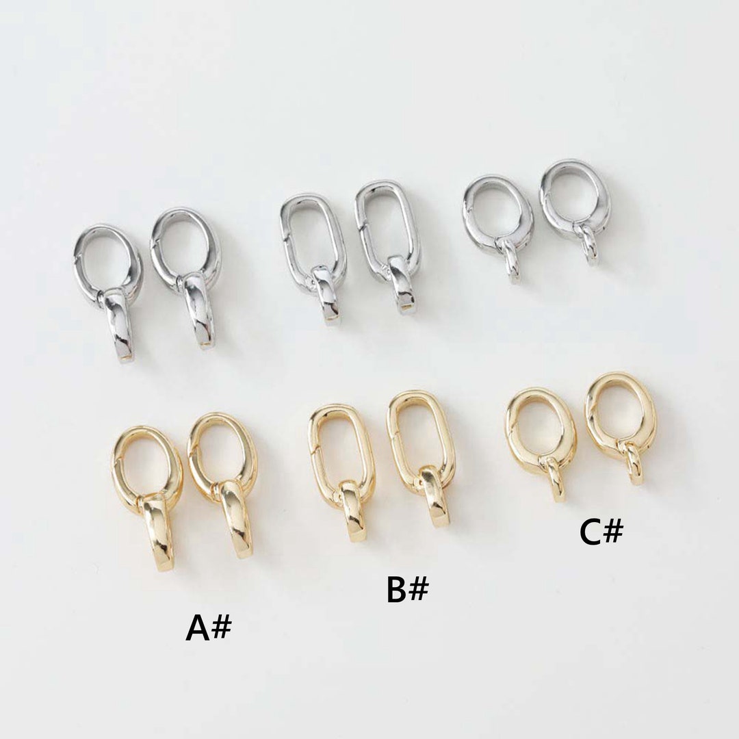 14K Gold Plated Infinity Oval Clasp, Gold Tone Circular Oval Spring ...