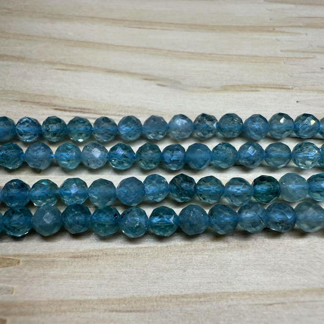 Faceted Light Blue Apatite Gemstone Beads, Full Strand - Etsy
