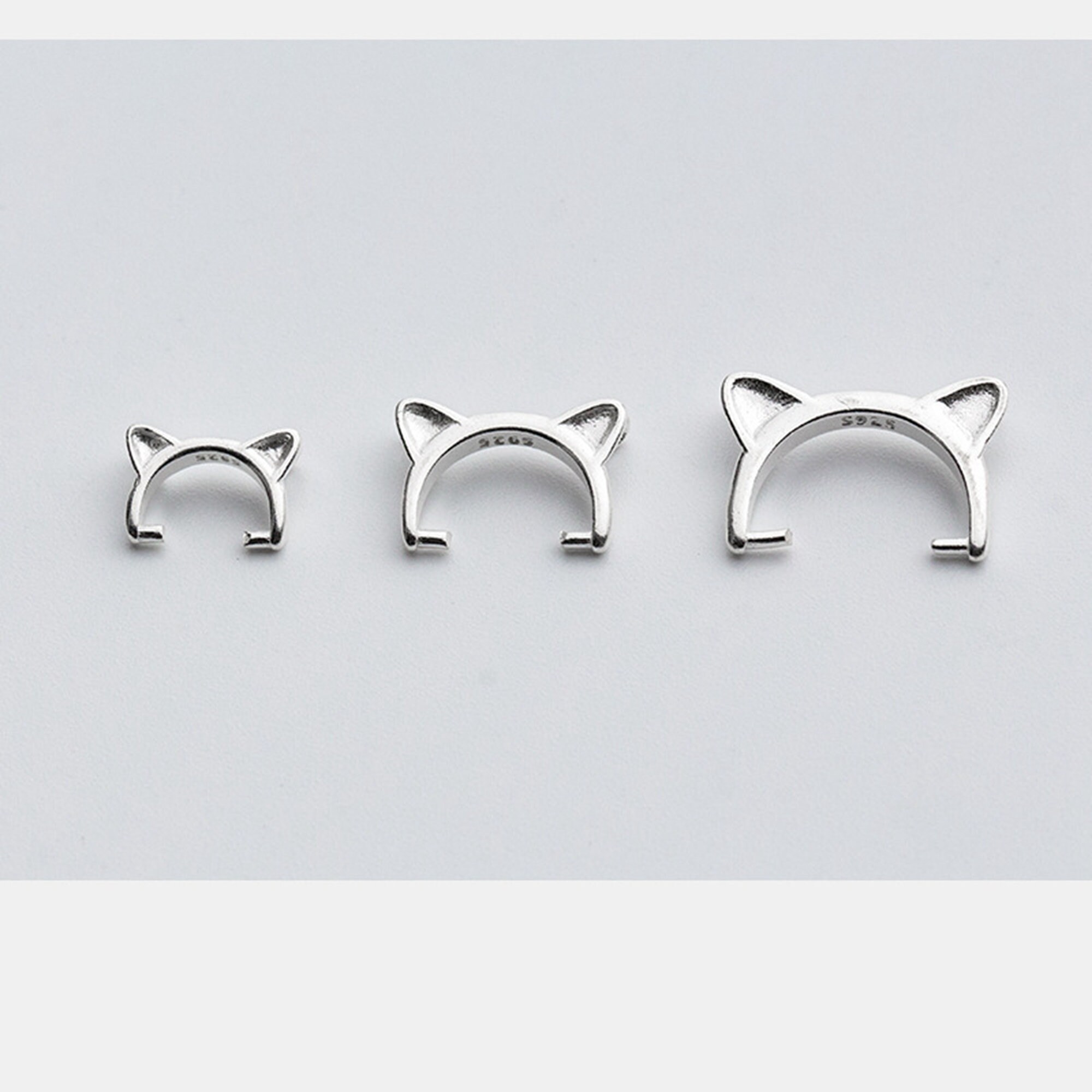 Sterling Silver Cat Head Bead Frames 925 Silver Animal Head - Etsy