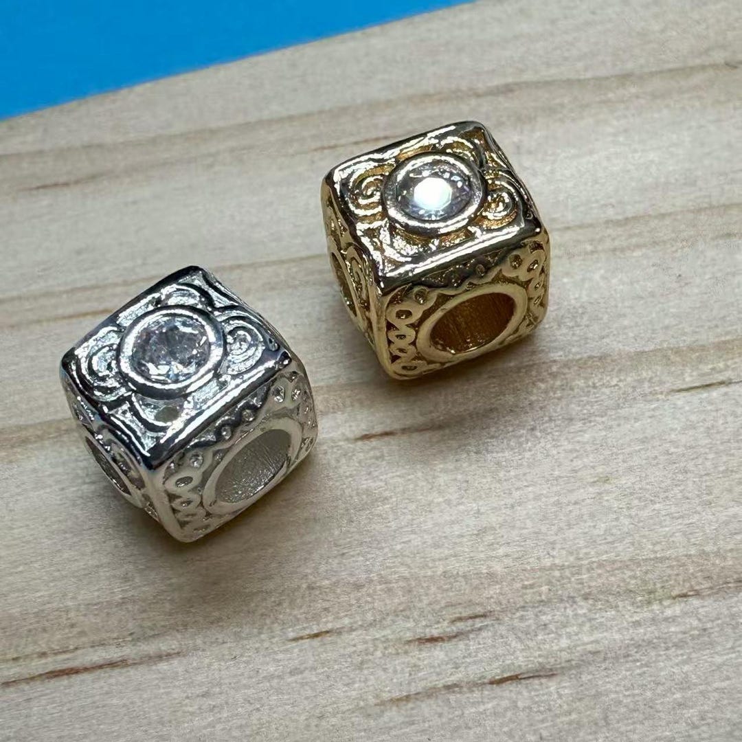 14K Gold Plated CZ Cube Beads, Colorful Zirconia Bead, Cubic Bead ...
