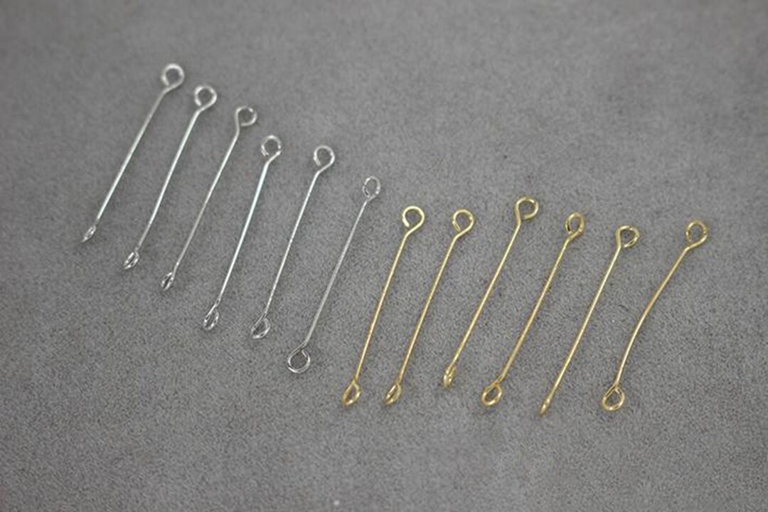 Gold Plated Eye Pin Headpins, Gold Tone Eyepin, Gold Plated Headpins ...