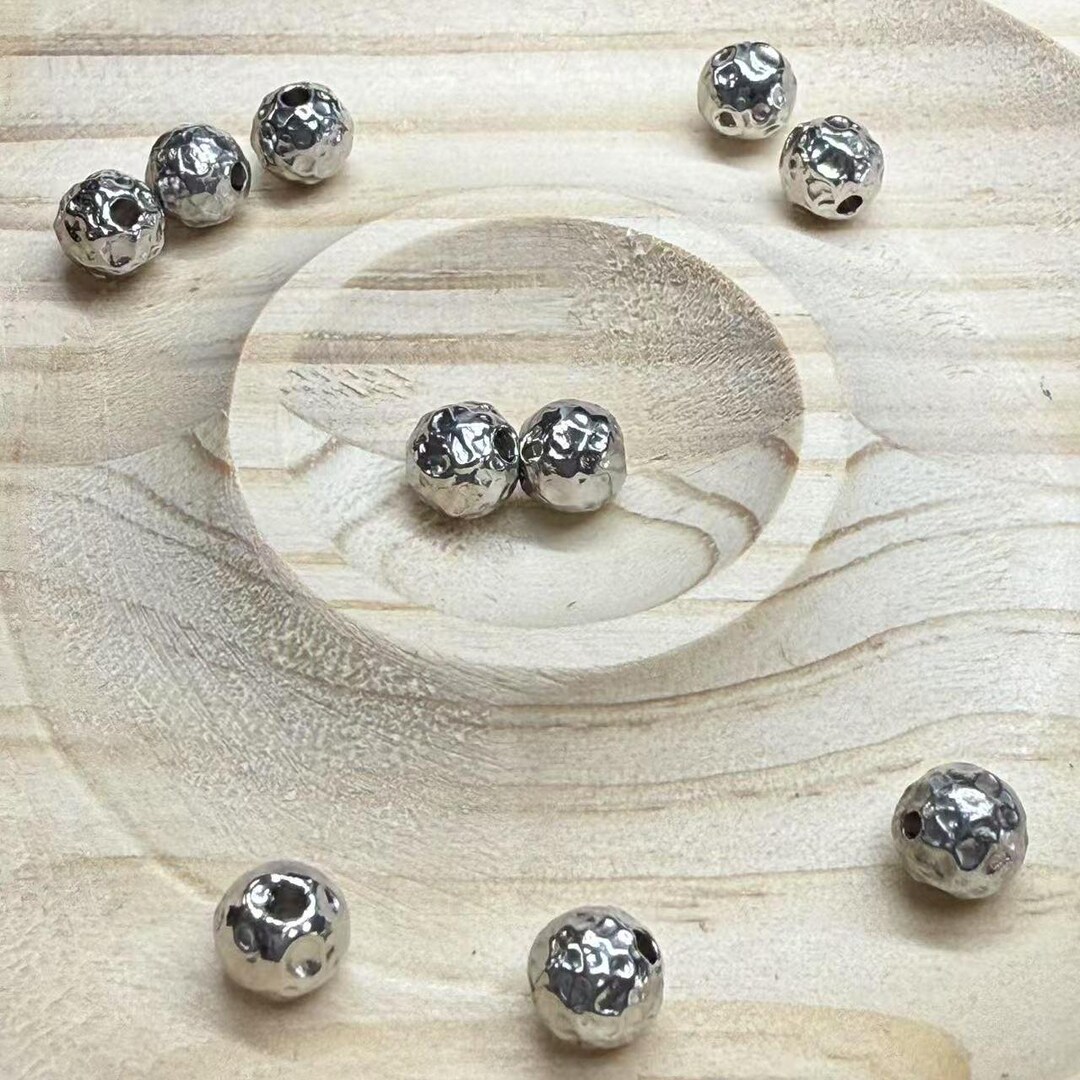 Stainless Steel Round Beads, Hammered Bead, Rock Beads, Concave Bead ...