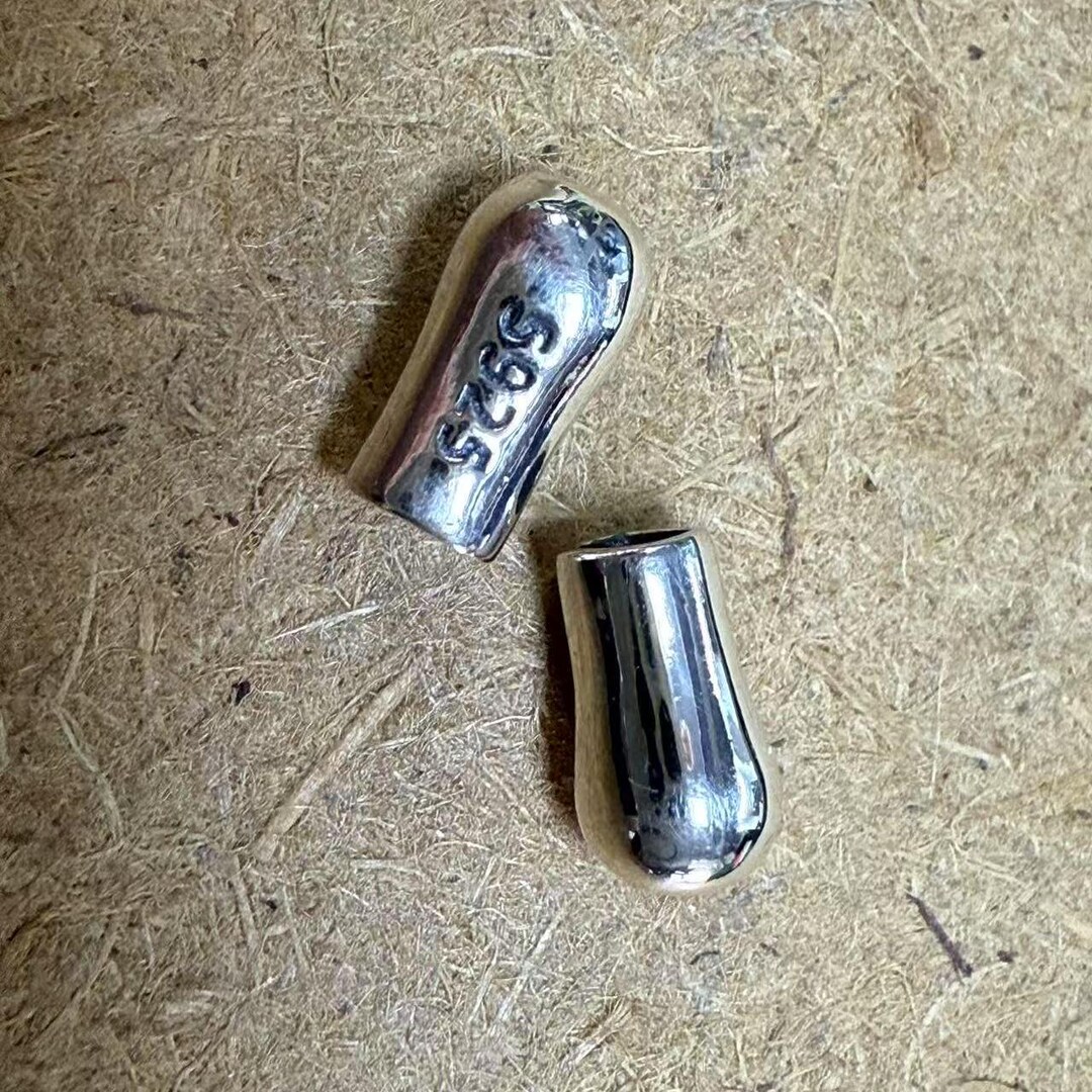 Sterling Silver Plain Cord End Cap, S925 Silver Cord Ends, Bracelet ...