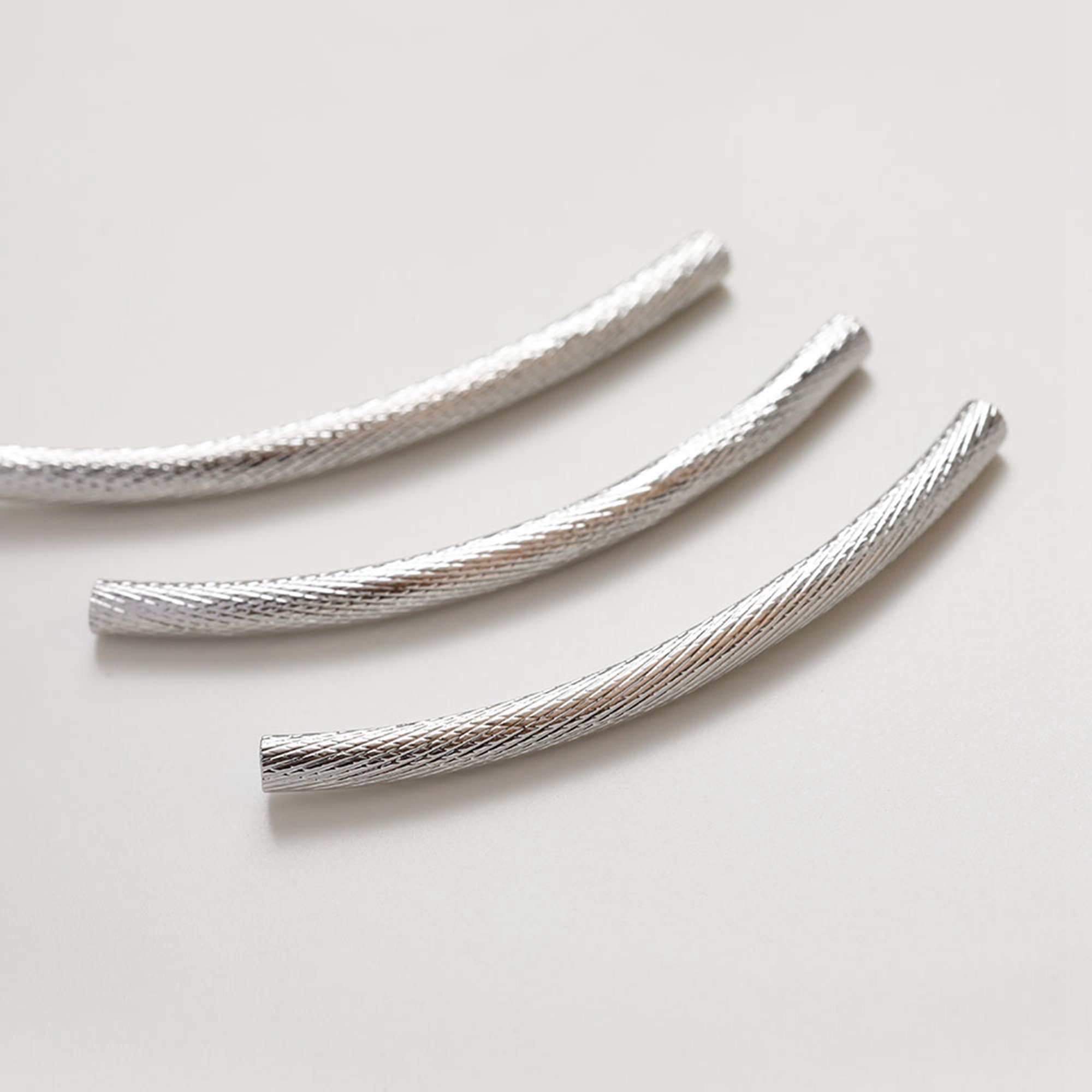 14K Gold Plated Quilted Curve Tubes Gold Tone Noodle Tube - Etsy