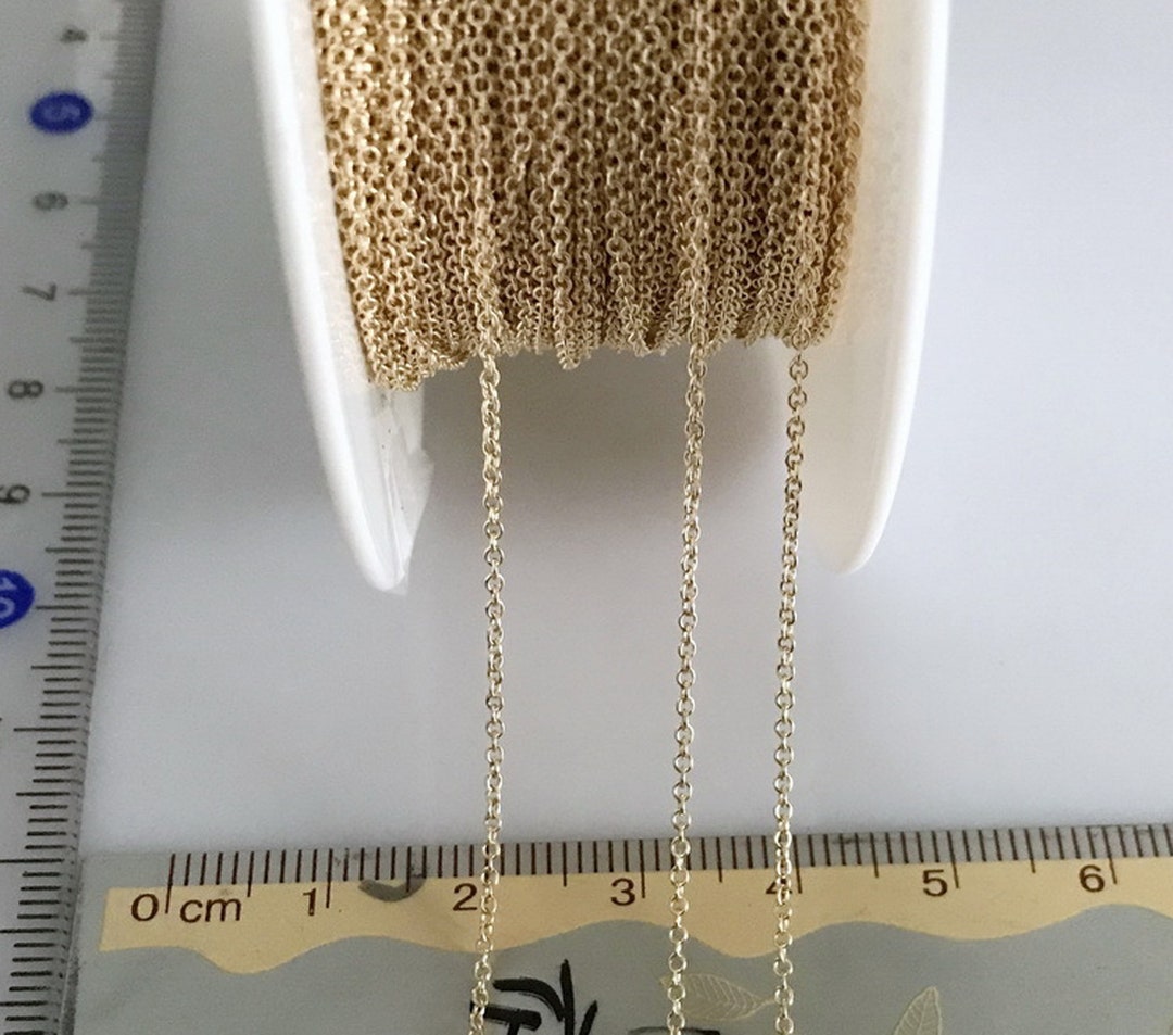 1 Meter 14K Gold Filled Rolo Chain, Gold Filled Slim Round Bulk Chains ...