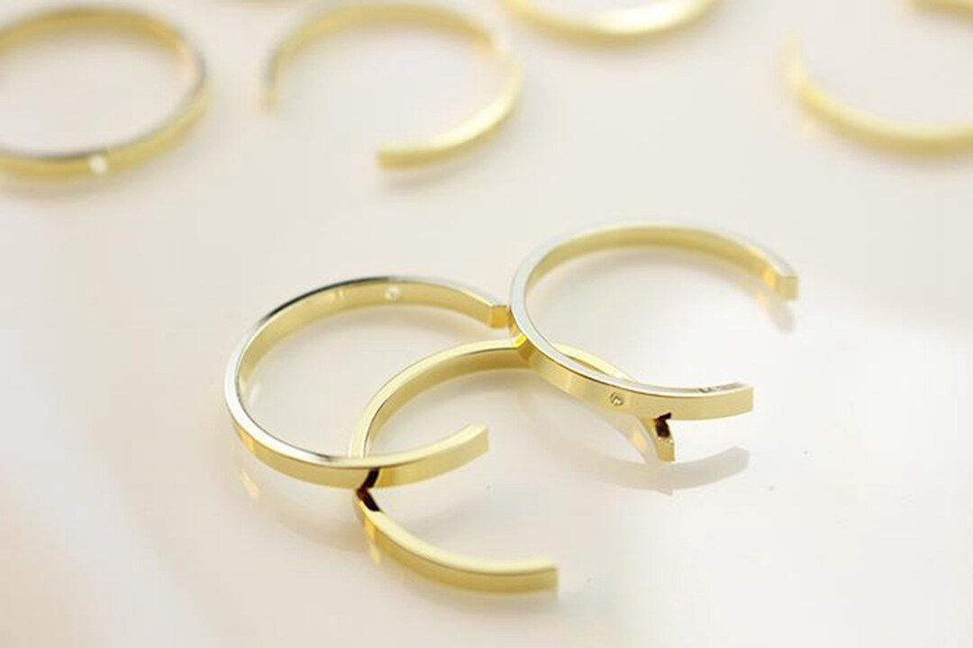 Gold Plated Semi-circle Bead Frames, Gold Tone Bead C Shape Frames for ...