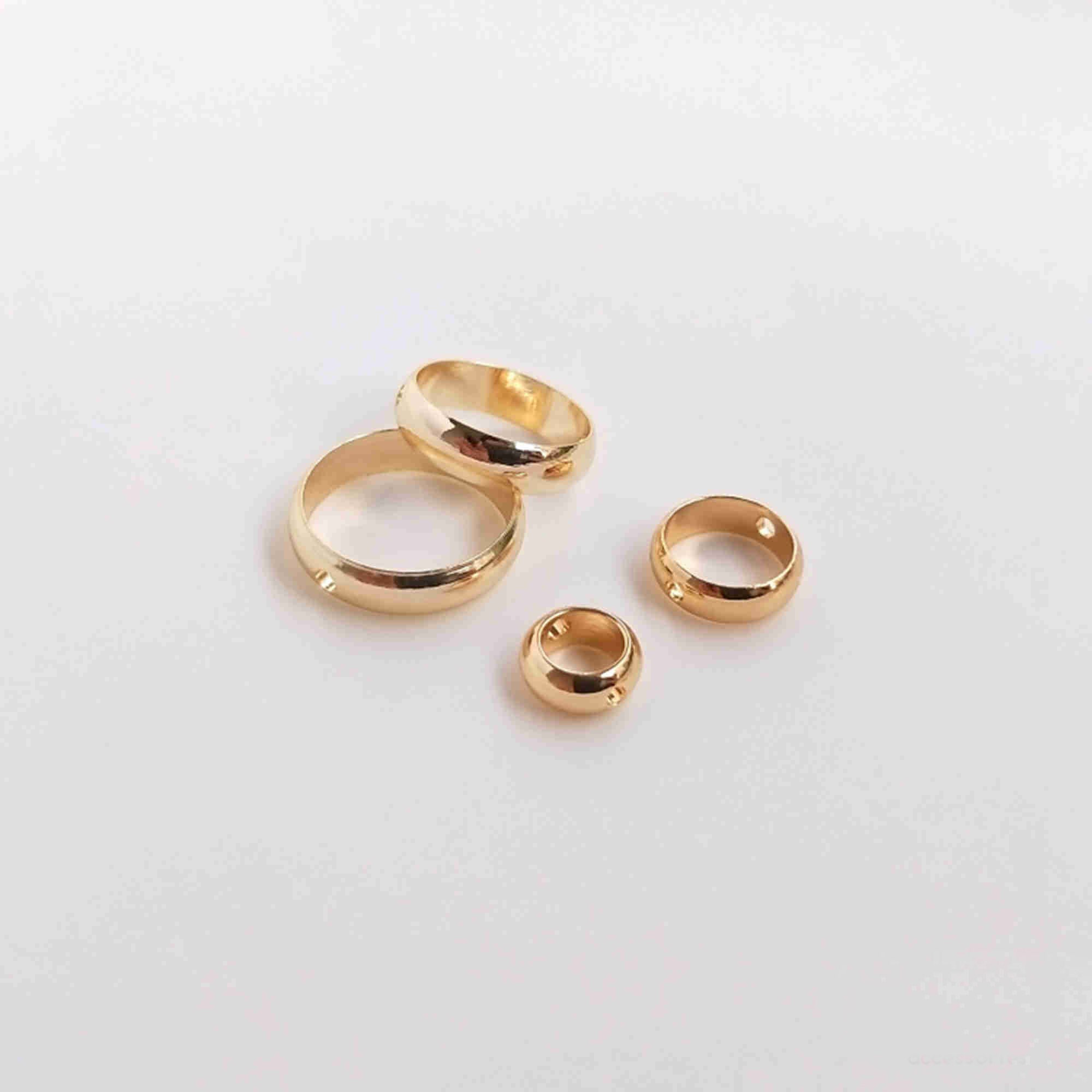 10/50pcs 14K Gold Plated Circle Bead Frames , Gold Tone Bead Round ...