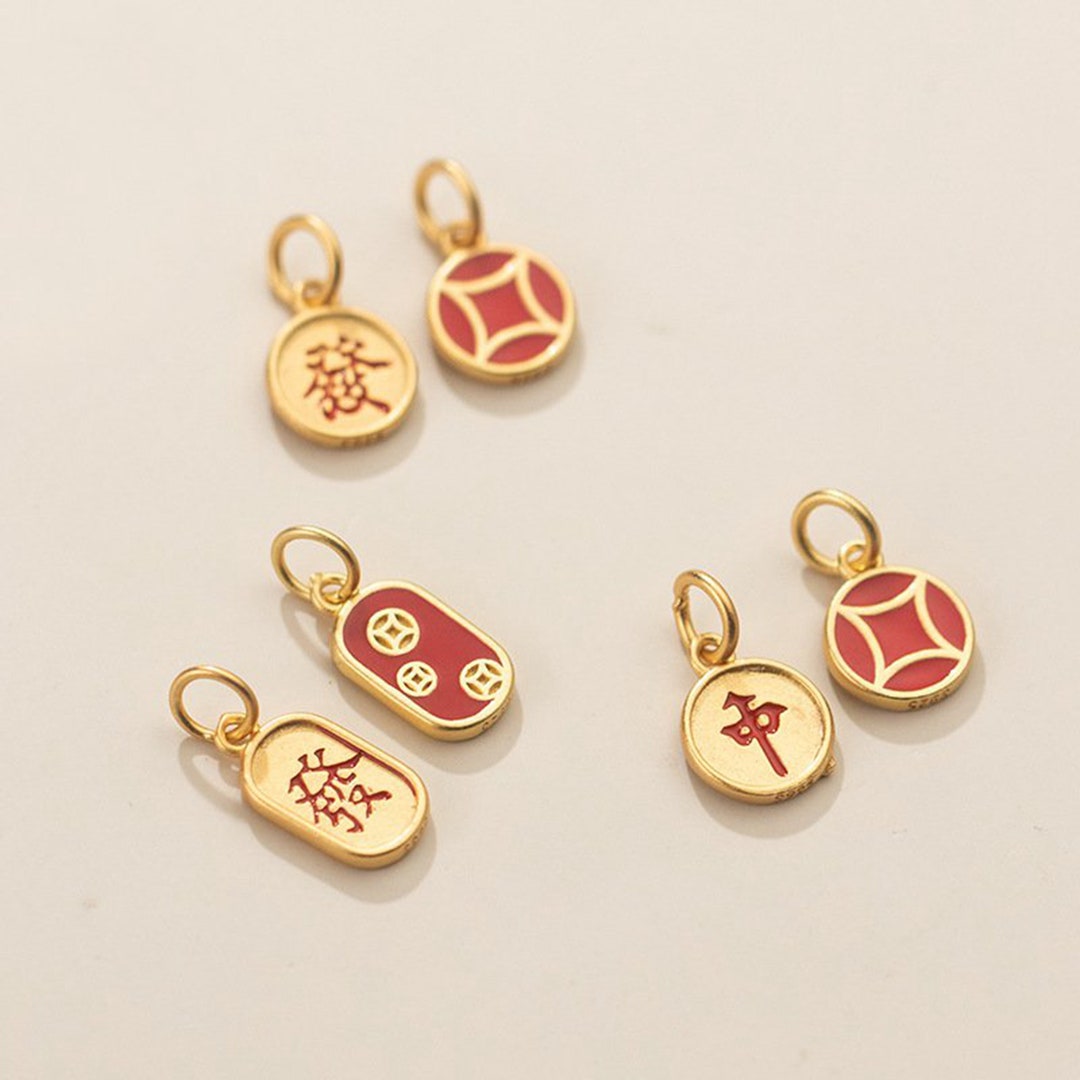 Sterling Silver Mahjong Charm Pendant, Game Night Bracelet, Mah Jong ...