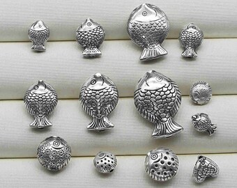 Silver Fish Beads | Etsy