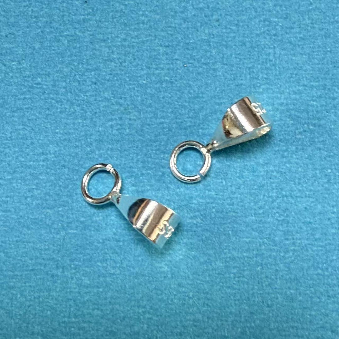 Sterling Silver Pinch Bails, S925 Silver Pinch Bail, Pendant Bail Jewelry Making Supplies ...
