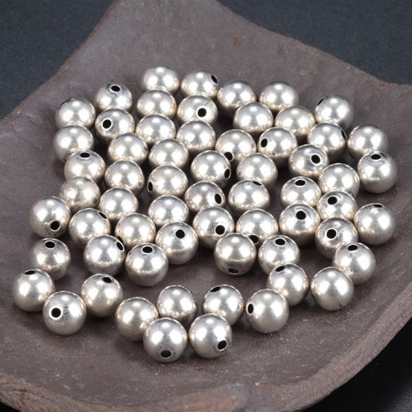 Sterling Silver Round Smooth Beads - Etsy