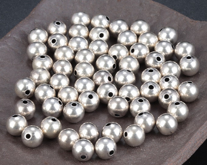 Sterling Silver Beads, Sterling Silver Seamless Round Ball Beads, 925 ...