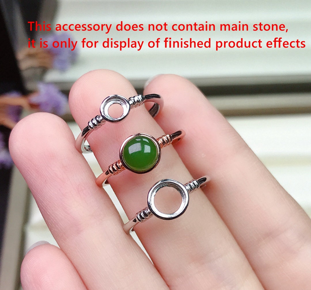 Sterling Silver Round Ring Setting, Round Ring Head, Silver Ring Bezel ...