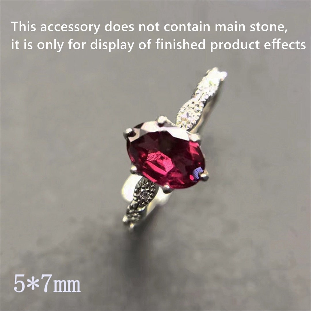 Sterling Silver Oval Ring Setting, Oval Ring Head, 925 Silver Ring ...