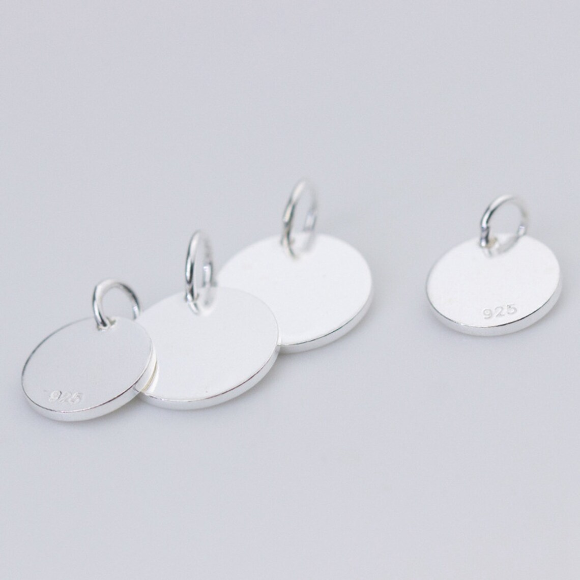 10/100 Pcs Sterling Silver Disc Charms Round Disc Charm 925 | Etsy