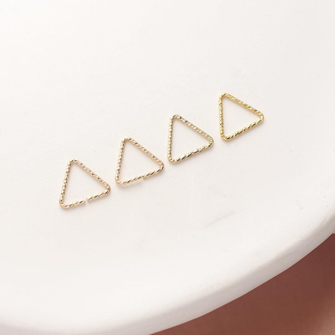 14K Gold Filled Triangle Jump Rings, Geometric Connectors (5mm 8mm 10mm ...