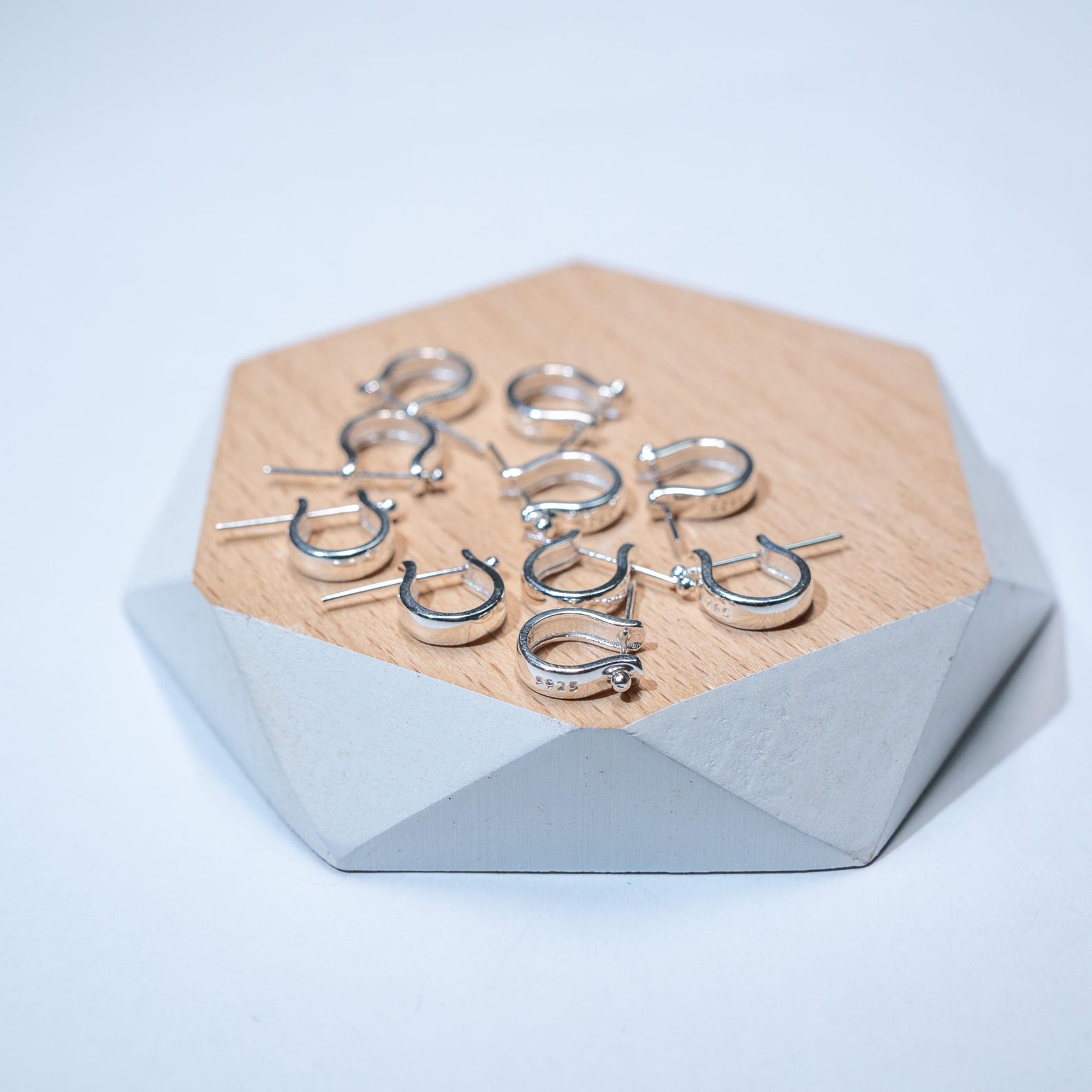 Sterling Silver Shiny Pinch Bails W/ Hole Bail, S925 Silver 925 Silver ...