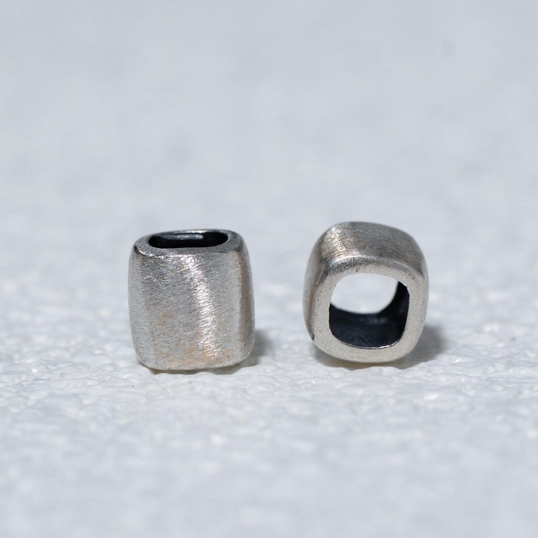 Sterling Silver Square Bead, Bracelet Spacer, Tube Bead - Etsy