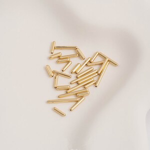 14K Gold Plated Plain Tube Tubes, Gold Tone Noodle Tube Beads, Gold ...