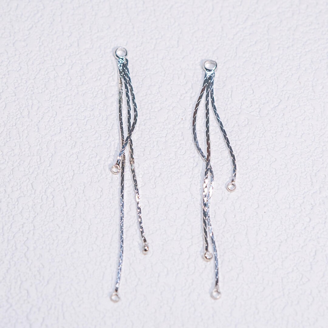 14K Gold Plated Box Chain Earring Tassels, DIY Ear Wire Charms (53mm ...