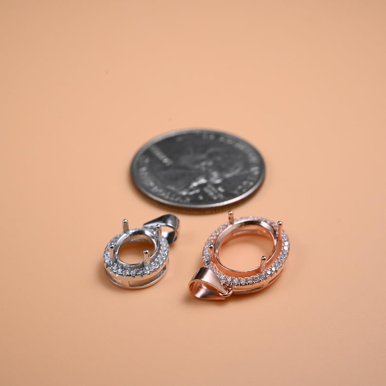 S925 Sterling Silver Prong Bezel Settings for Oval Stone , Prong ...