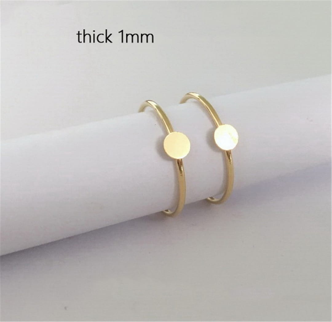 14K Gold Filled Flat Pad Ring Settings, Gold Filled Slim Band Ring ...