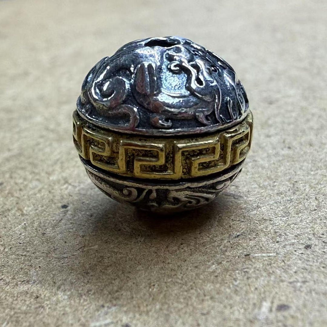 Sterling Silver Greek Key Beads, Silver Swirl Spiral Beads, 925 Silver ...