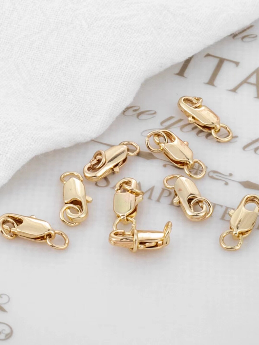 14K Gold Plated Lobster Trigger Clasps, Gold Tone Trigger Clasps With ...