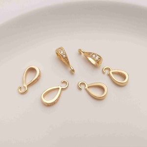 10pcs 14K Gold Plated Shiny Pinch Bails, Gold Tone Pinch Bail Set, Gold ...
