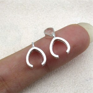 Sterling Silver Pinch Bails, S925 Silver Pinch Bail, Pendant Bail Jewelry Making Supplies ...