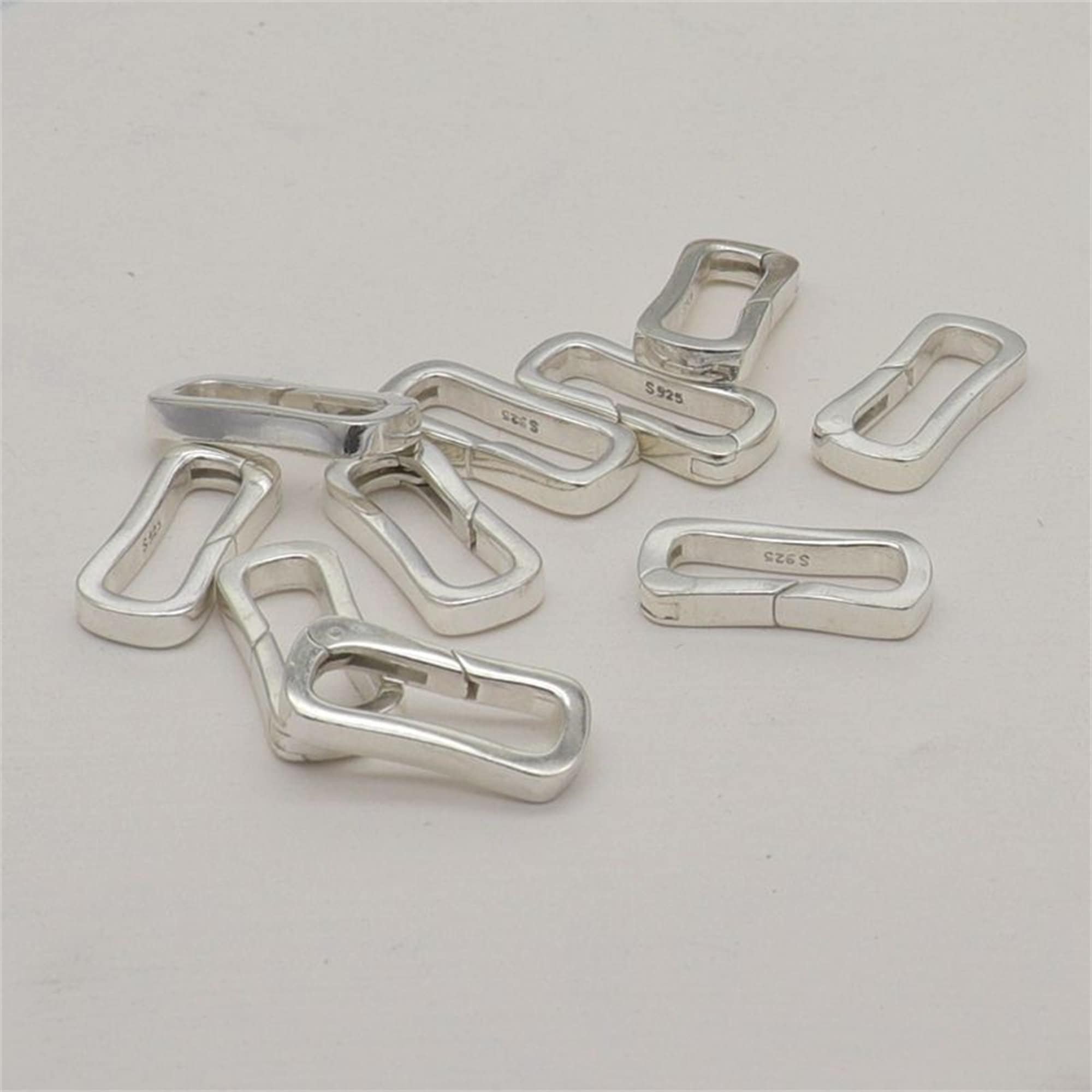 Sterling Silver Rectangle Spring Gate Clasp, Hinged Design - Etsy