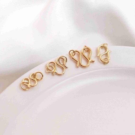 10pcs 14K Gold Plated M Clasp Connectors Gold Tone S Clasp - Etsy
