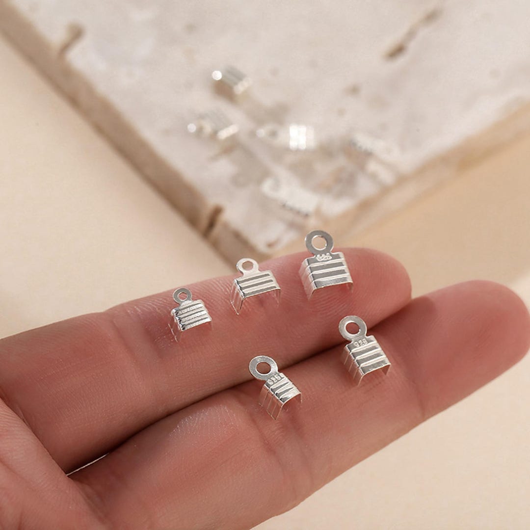 Sterling Silver Crimp End Tips Caps, Silver Crimp Ends, Crimp End Tips ...
