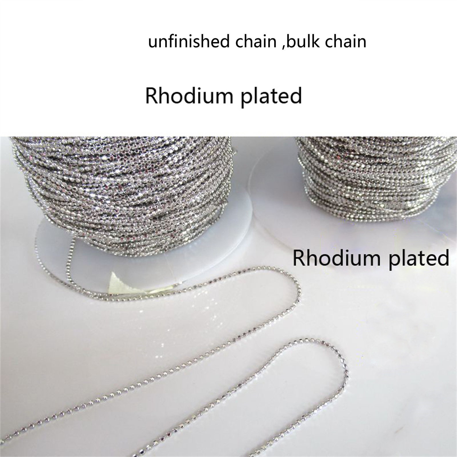 Sterling Silver Ball Bead Chain, Bulk Bead Chains, Unfinished Ball Bead ...