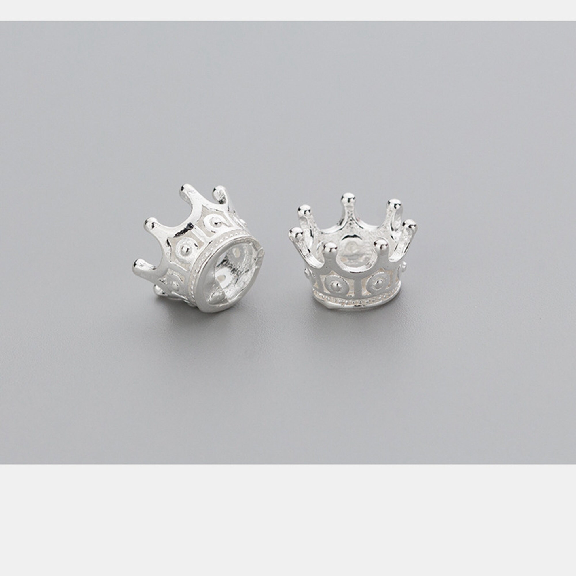 Sterling Silver Crown Bead, Queen Crown Beads, Necklace Bead, 925 ...