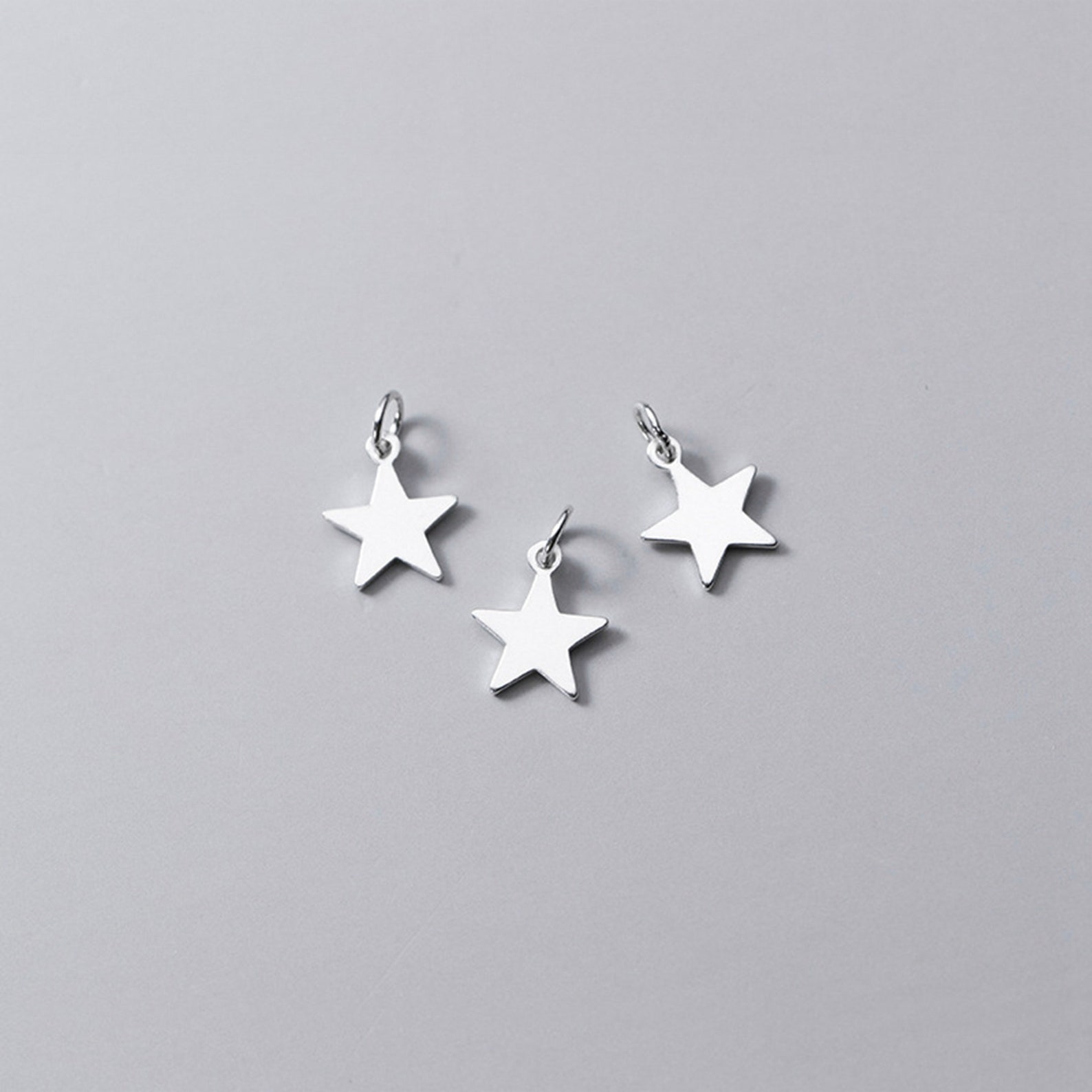 20 Sterling Silver Small Star Charm 925 Silver Shiny Star | Etsy