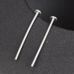 Sterling Silver Flat Eye Pins Eyepin, Silver Headpins, 925 Silver T-pin ...