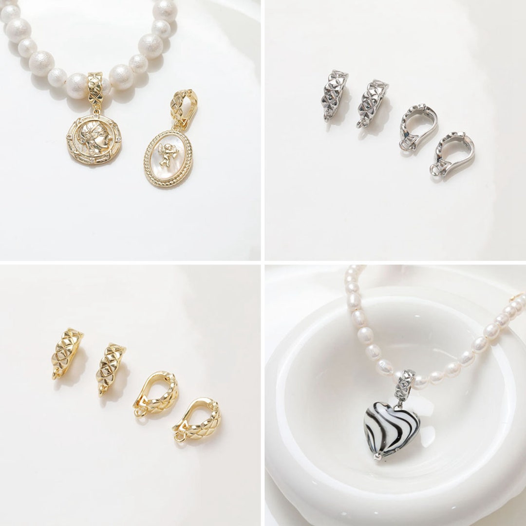 14K Gold Plated Charm Enhancer for Necklace Bracelet, Gold Tone Charm ...