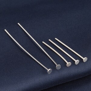 Sterling Silver Flat Eye Pins Eyepin, Silver Headpins, 925 Silver T-pin ...