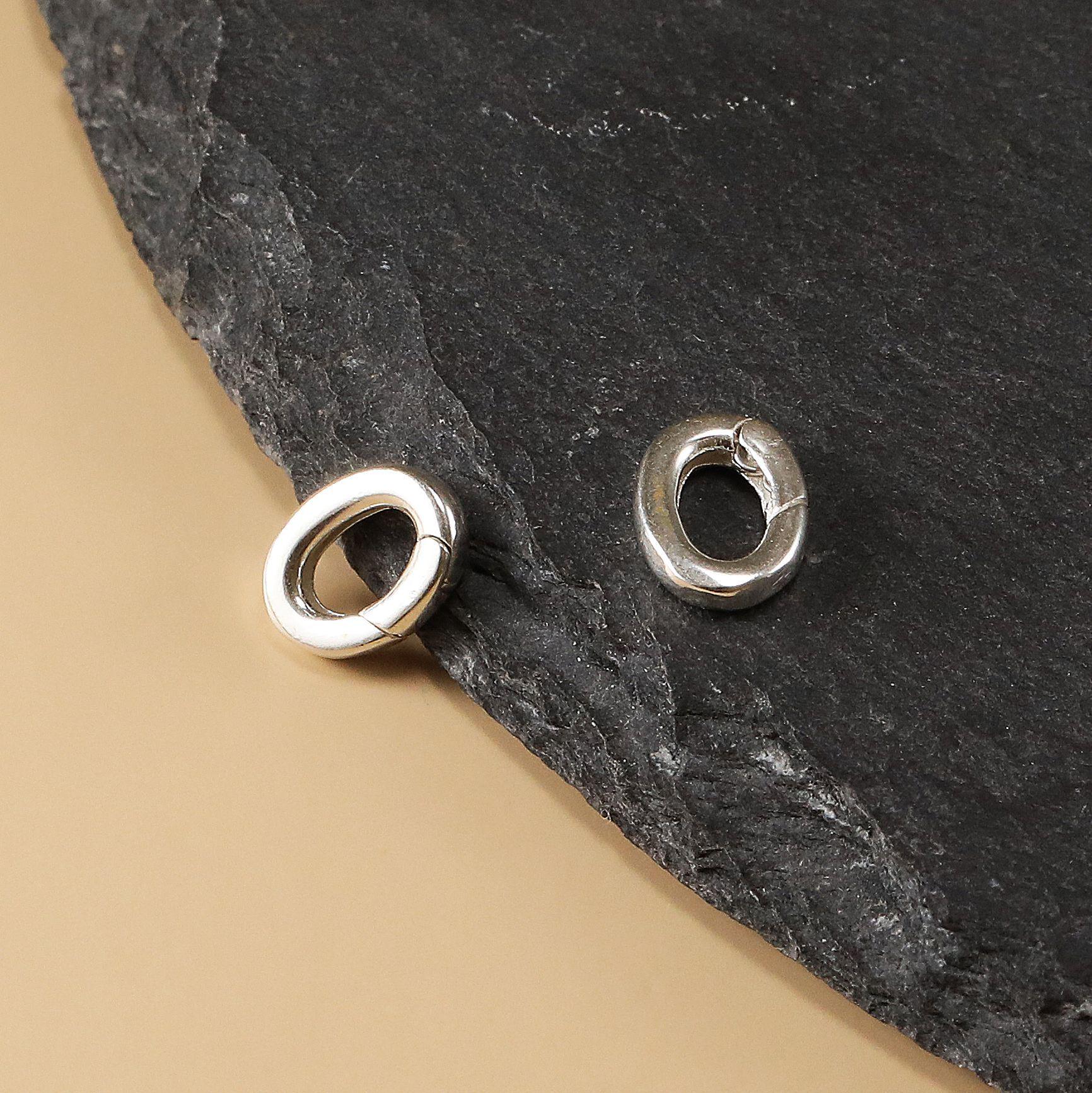Sterling Silver Oval Clasps, Hinged Ring Clasps, Spring Gate Clasp ...