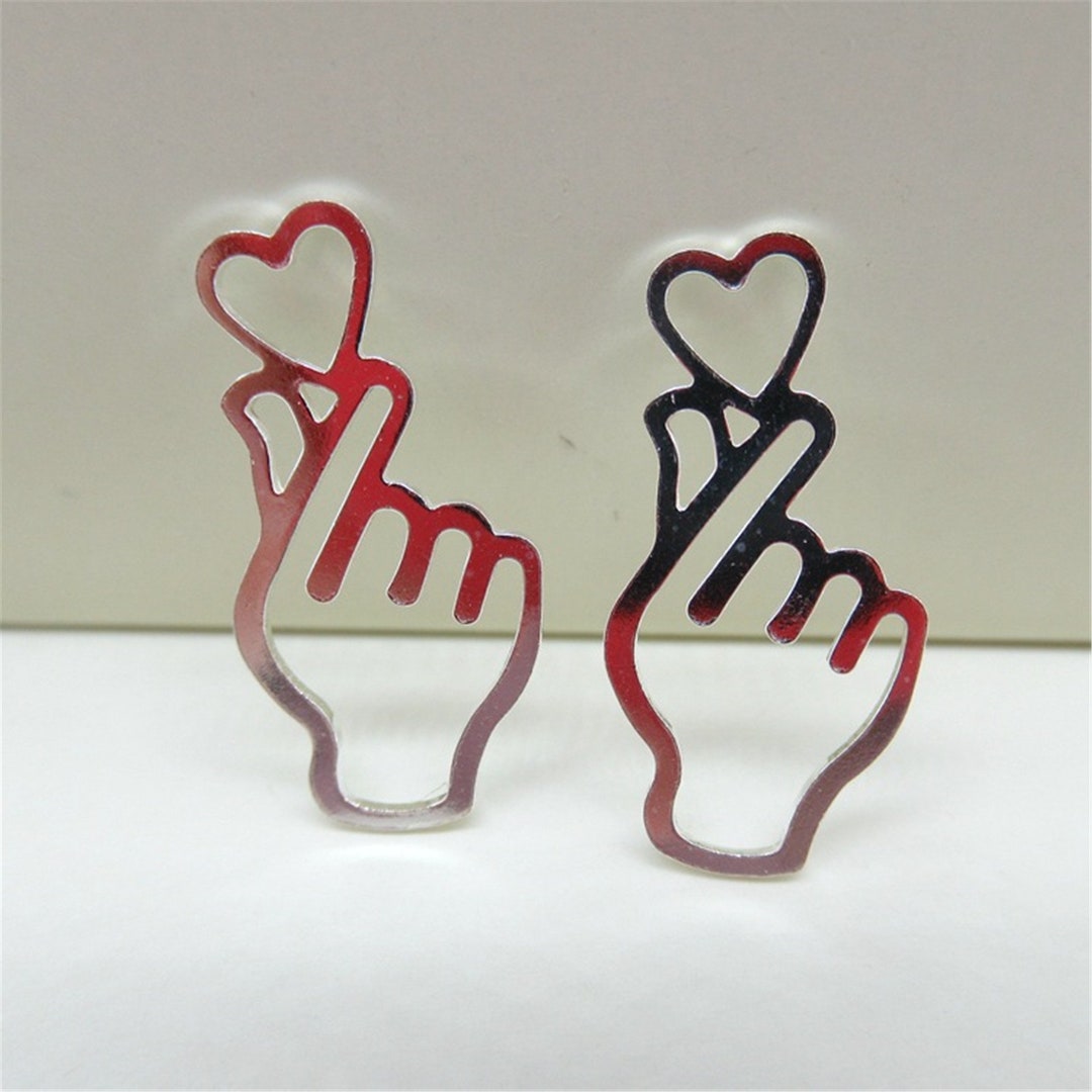 Sterling Silver Love Hand Sign Charm Pendant, Love You Bracelet ...