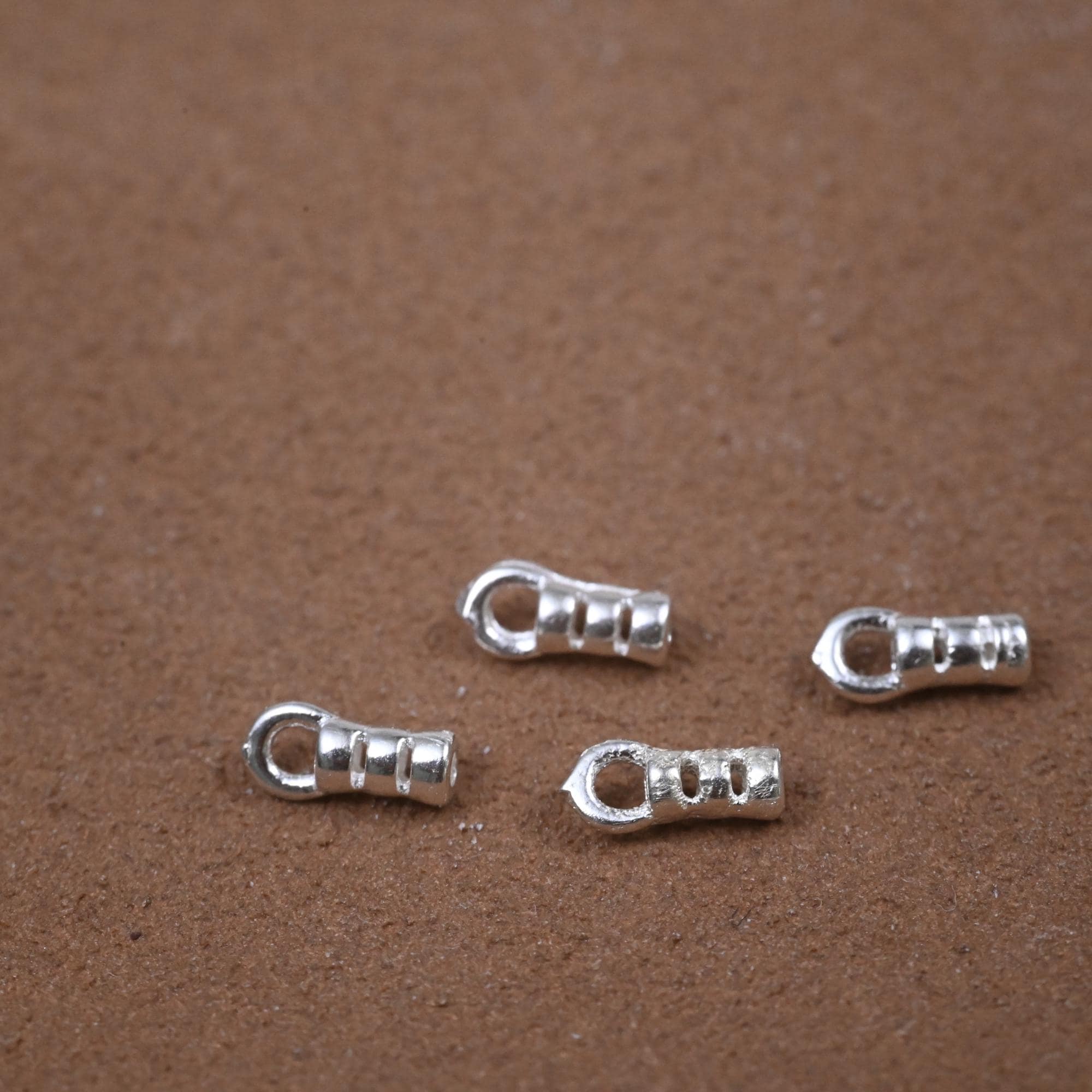 Sterling Silver Crimp End Caps, S925 Silver Leather Cord End, Bracelet ...