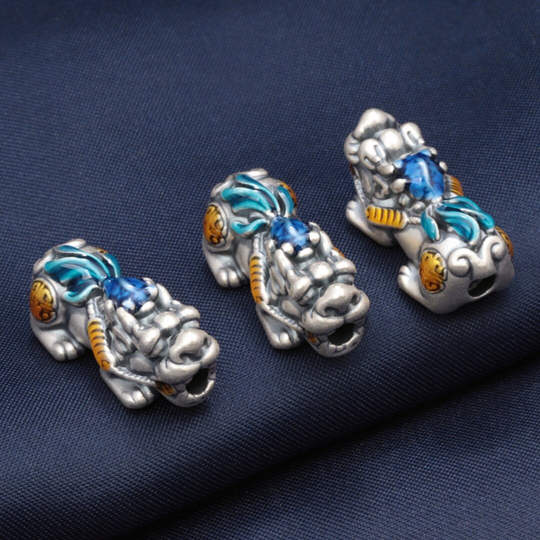 Sterling Pixiu Beads, Wealth and Prosperity Bead, Traditional Bead ...