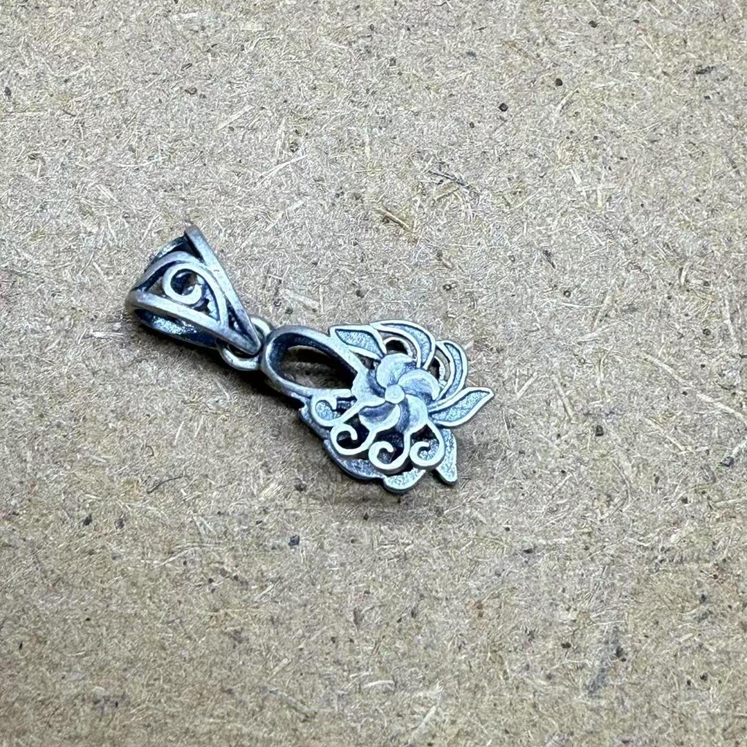 Sterling Silver Flower Pinch Bails, 925 Silver Floral Pinch Bail ...