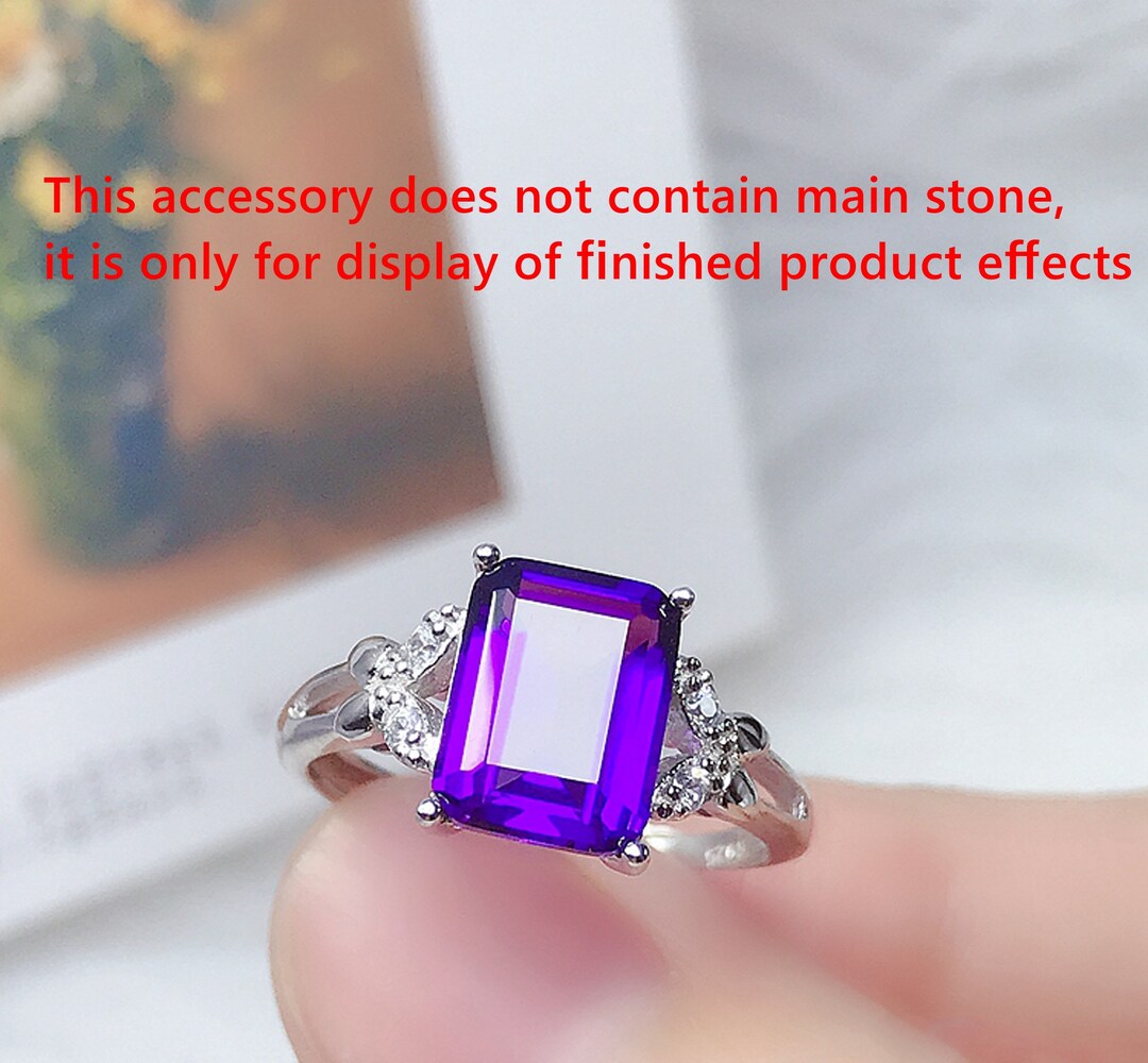 Sterling Silver Rectangle Ring Setting, Rectangular Ring Head, 925 ...