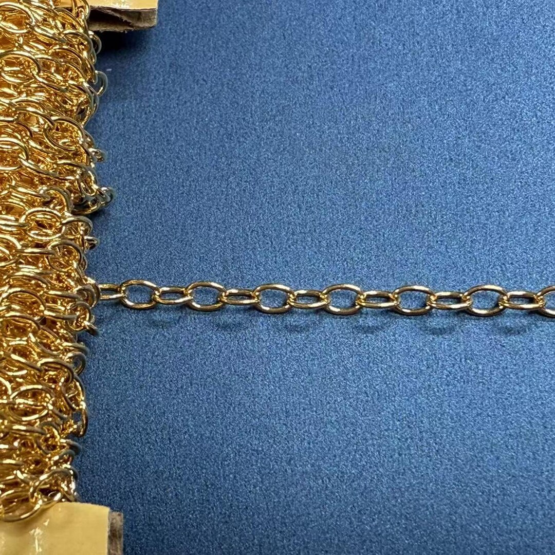 1 Meter 14K Gold Filled Rolo Chain, Gold Filled Slim Round / Flat Bulk ...